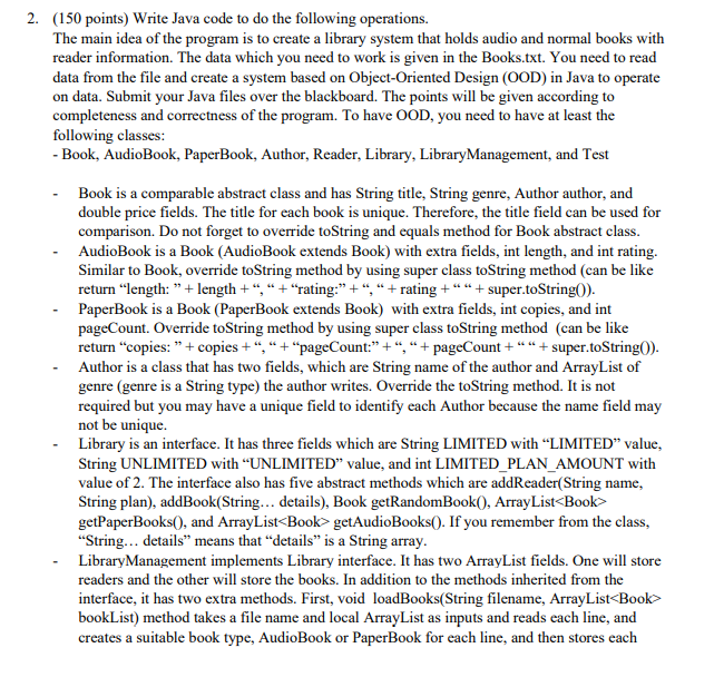 Solved Needs to be coded in Java. Comment any additional | Chegg.com