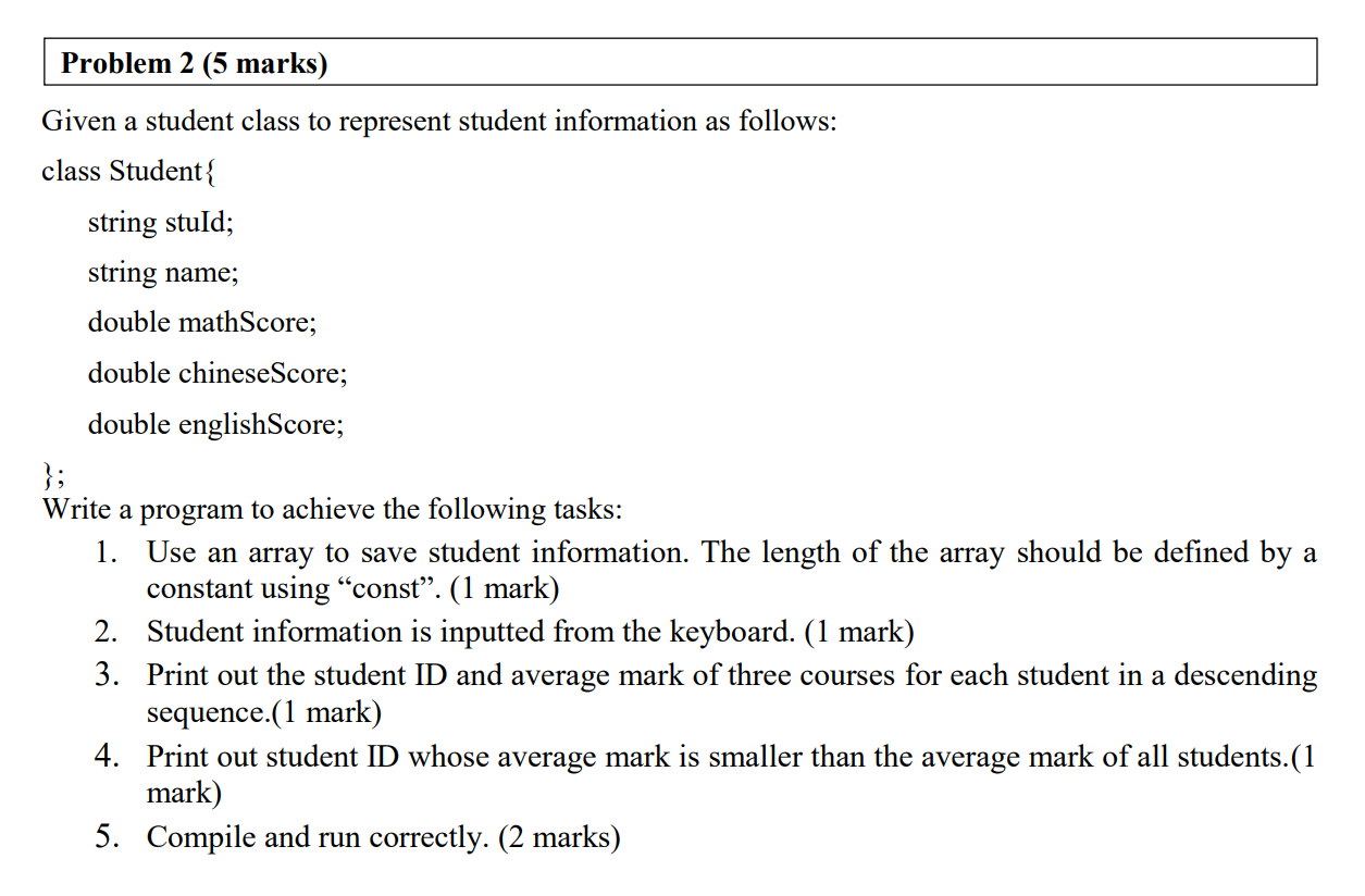 Solved PLS use C++ Given a student class to represent | Chegg.com