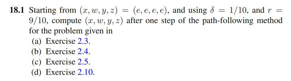 Solved = 18.1 Starting from (x, w, y, z) = (e, e, e, e), and | Chegg.com