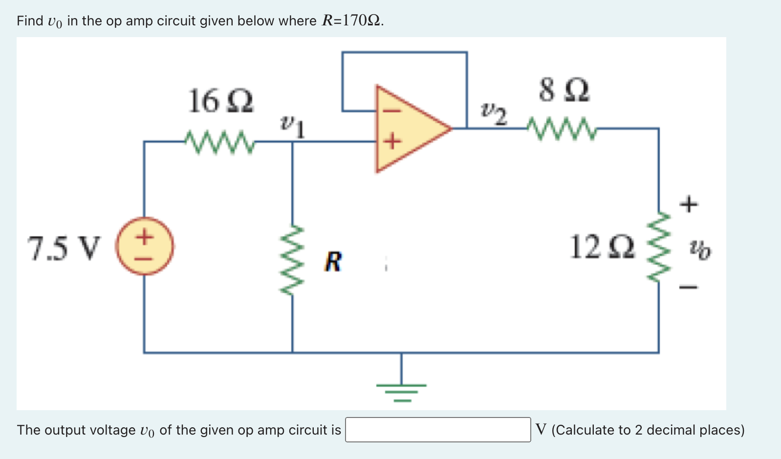 Solved Find v0 in the op amp circuit given below where | Chegg.com