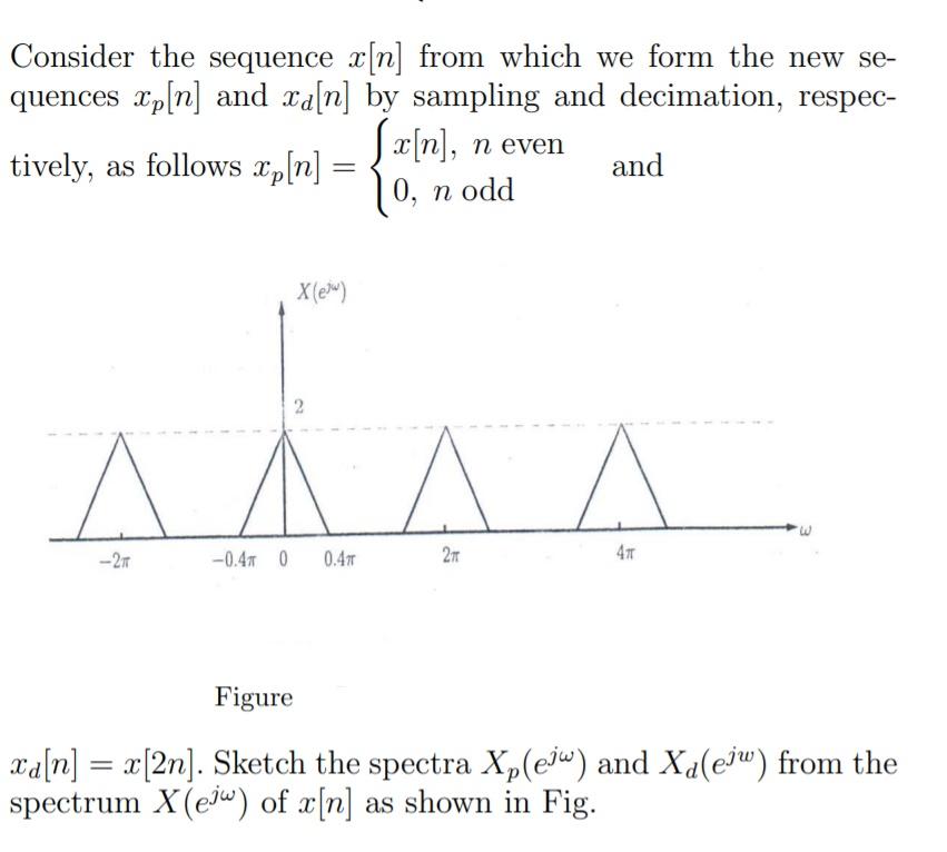 Solved Consider the sequence x[n] from which we form the new | Chegg.com