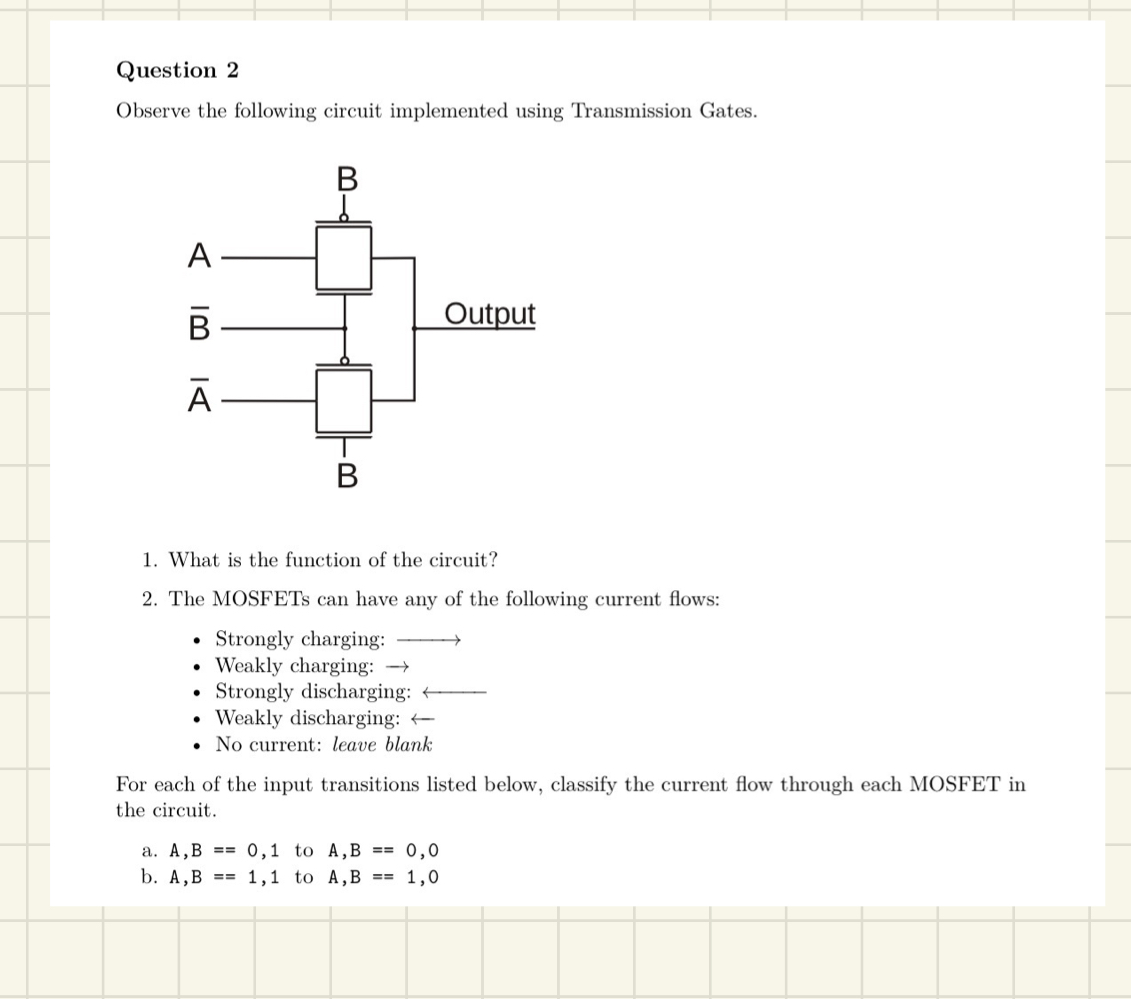 Solved Question 2Observe the following circuit implemented | Chegg.com