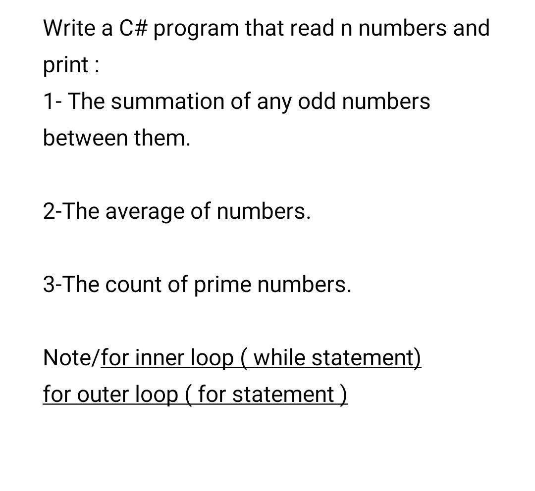 Solved Write A C Program That Read N Numbers And Print 1 