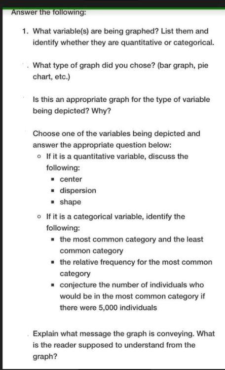 Solved Answer the following: 1. What variable(s) are being | Chegg.com