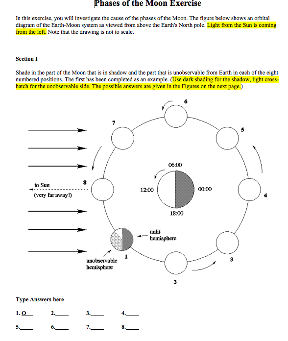 Solved Phases of the Moon Exercise In this exercise, you | Chegg.com