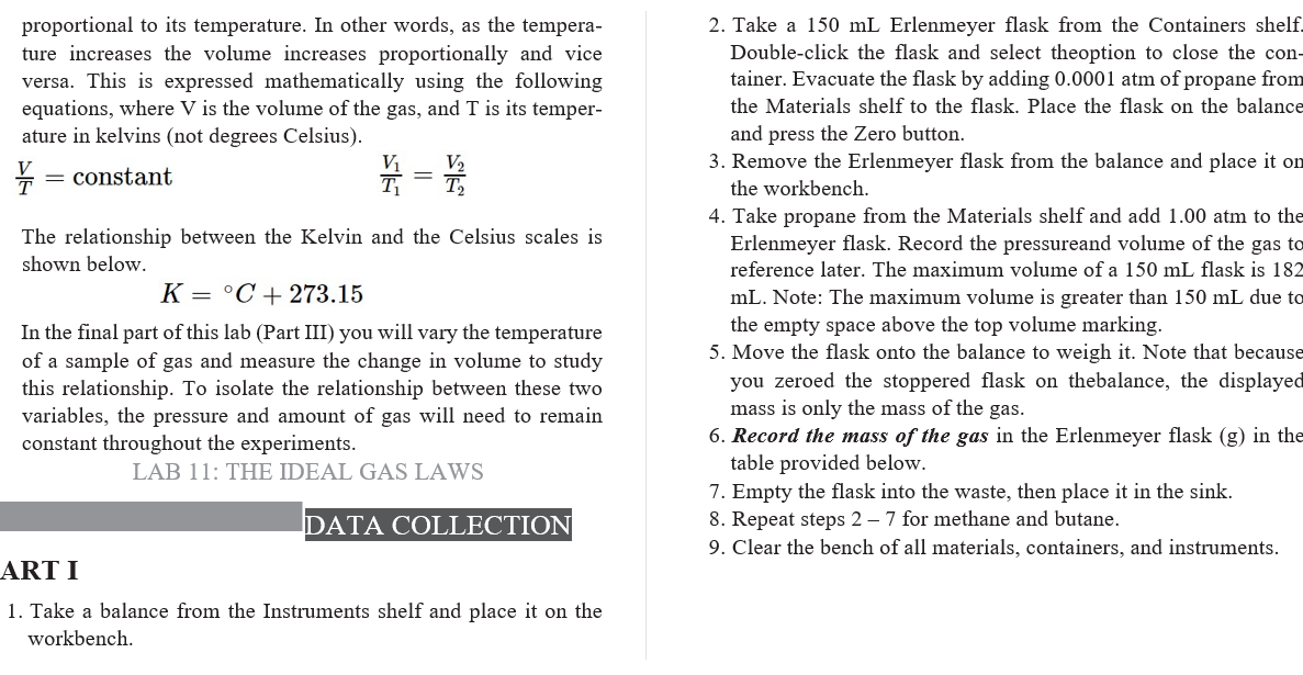 Solved OBJECTIVES •Learn applications of the Ideal Gas Laws. | Chegg.com