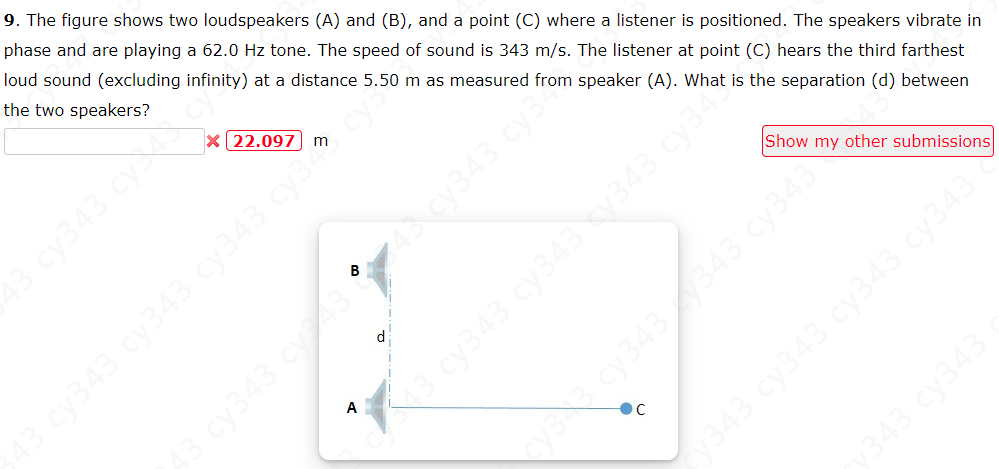 Solved The figure shows two loudspeakers (A) ﻿and (B), ﻿and | Chegg.com