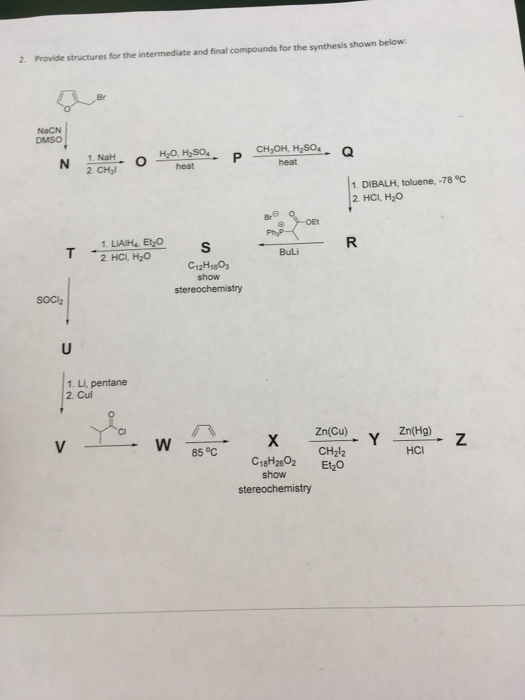 Solved 2. Provide structures for the intermediate and final | Chegg.com