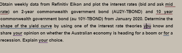 Solved Obtain weekly data from Refinitiv Eikon and plot the | Chegg.com