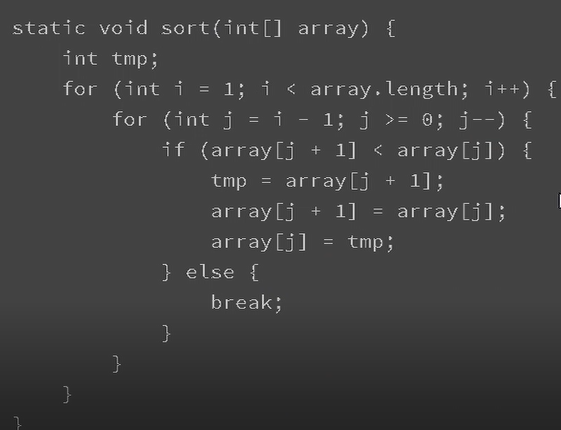 Solved = > static void sort(int[] array) { int tmp; for (int | Chegg.com