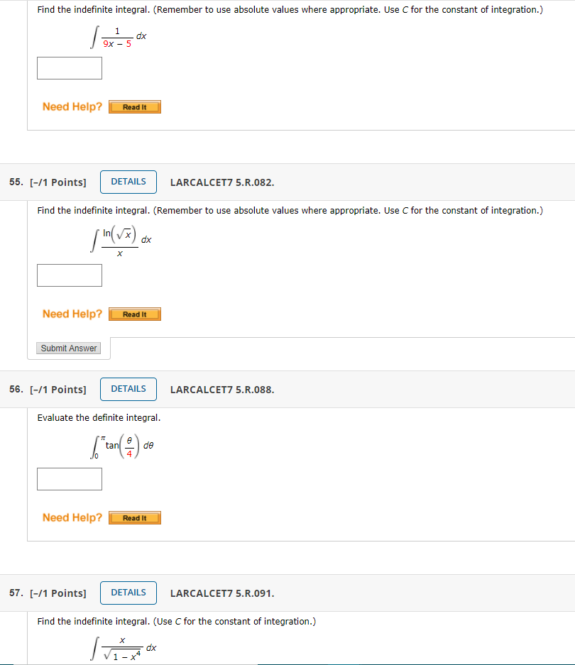 Solved Find The Indefinite Integral Remember To Use