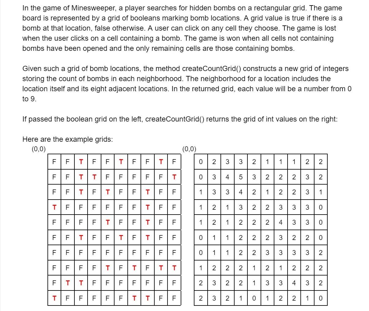 Solved In the game of Minesweeper, a player searches for | Chegg.com