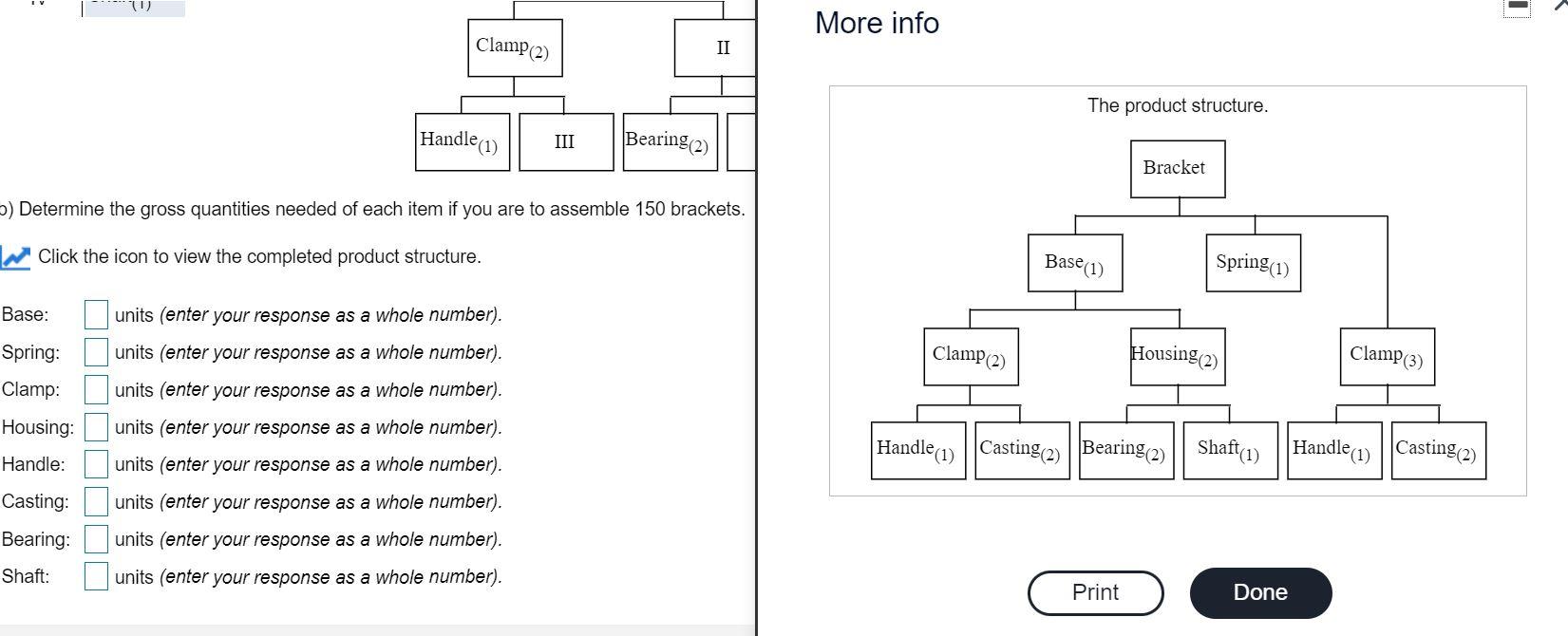 Solved (1) - More info Clamp (2) II The product structure. | Chegg.com