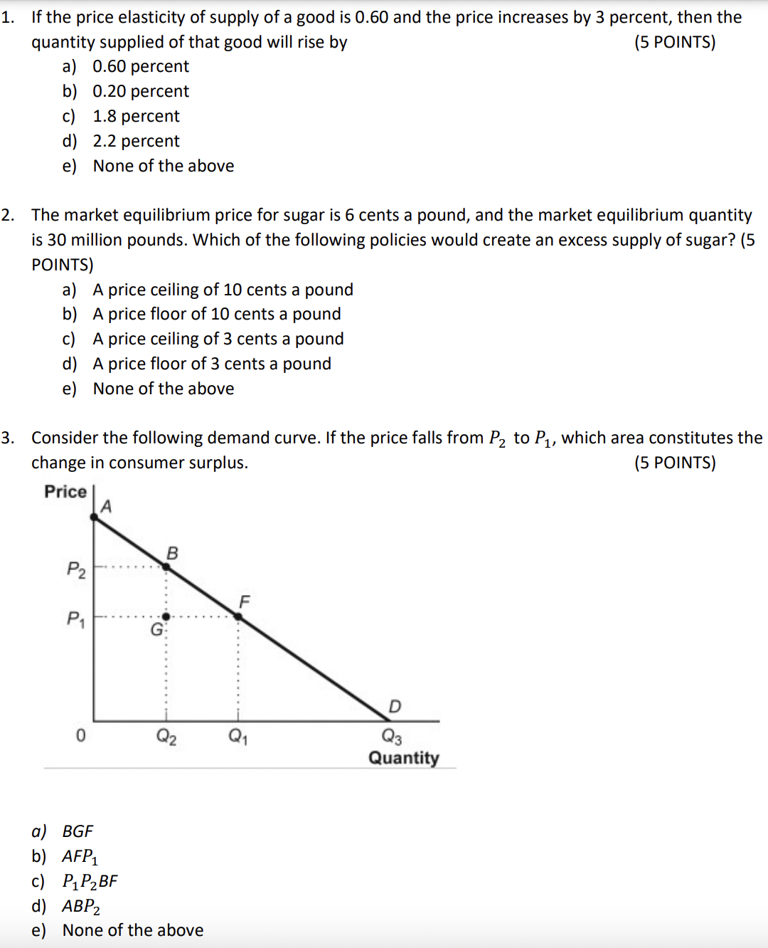 Solved 1. The graph below shows the market for shirts. The | Chegg.com