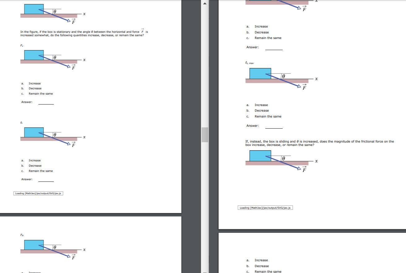 Solved In The Figure If The Box Is Stationary And The Chegg