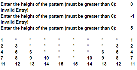 Solved Functionality: This program will print out a pattern | Chegg.com