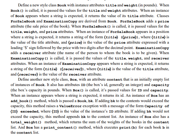 Solved Must provide appropriate docstrings throughout. | Chegg.com
