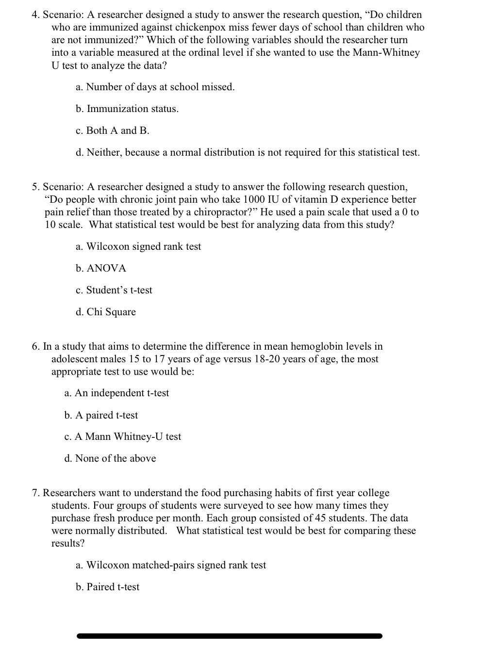 Solved Scenario: A researcher designed a study to answer the | Chegg.com