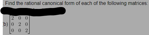 Solved Find the rational canonical form of each of the | Chegg.com