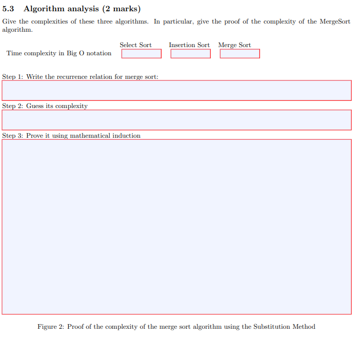 Solved 5 3 Algorithm Analysis 2 Marks Give The
