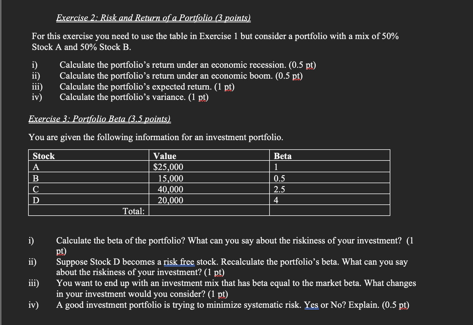 Solved Part B: Applications [10 points] Exercise 1: Risk and | Chegg.com