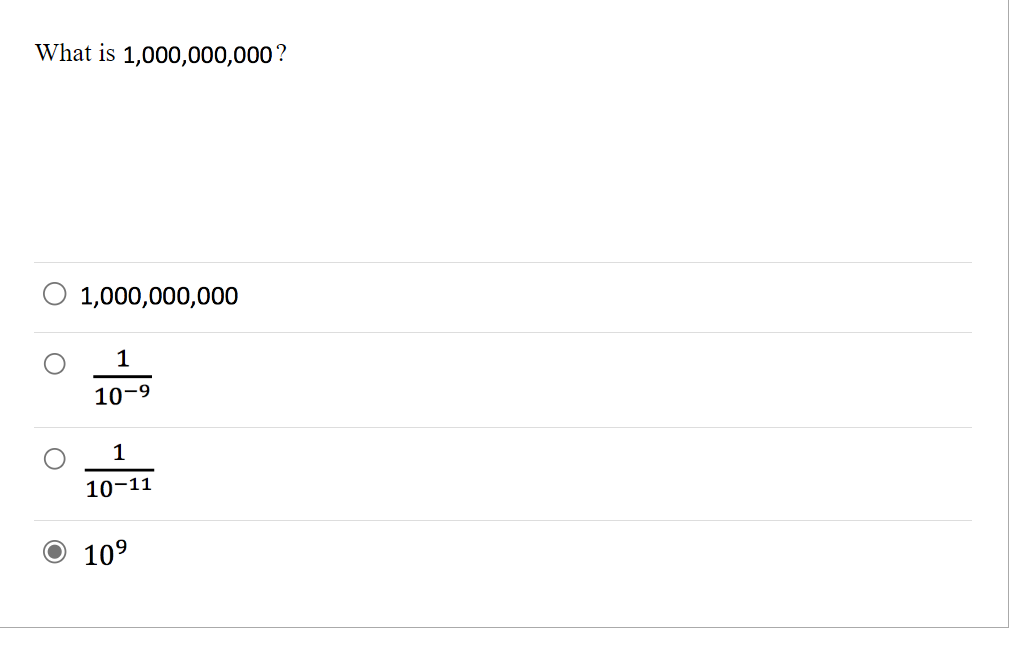 Solved What is 1,000,000,000? | Chegg.com