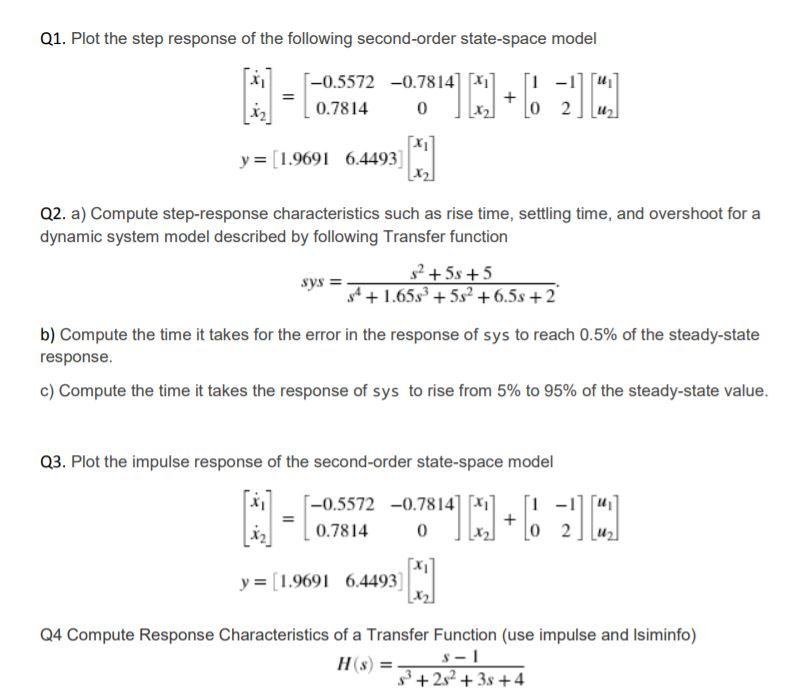 Solved Entire questions needs to be done using Simulink, not | Chegg.com