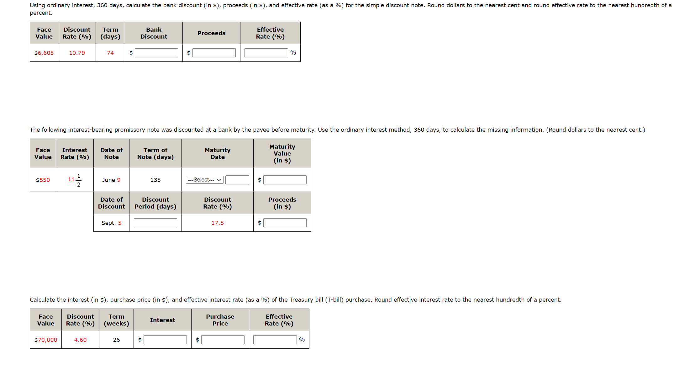Using ordinary interest, 360 days, calculate the bank | Chegg.com