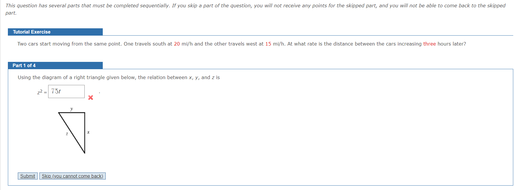 Solved Using the diagram of a right triangle given below, | Chegg.com