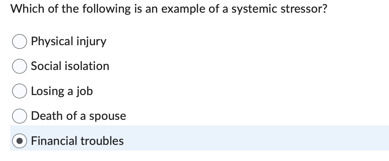 Solved Which of the following is an example of a systemic | Chegg.com
