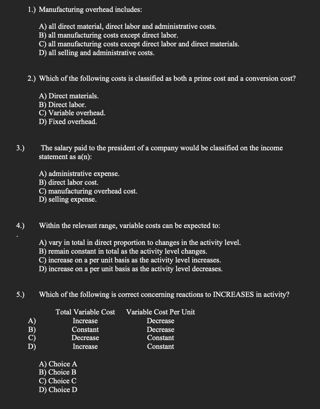 Solved True/False Questions (10 points/1 point per | Chegg.com
