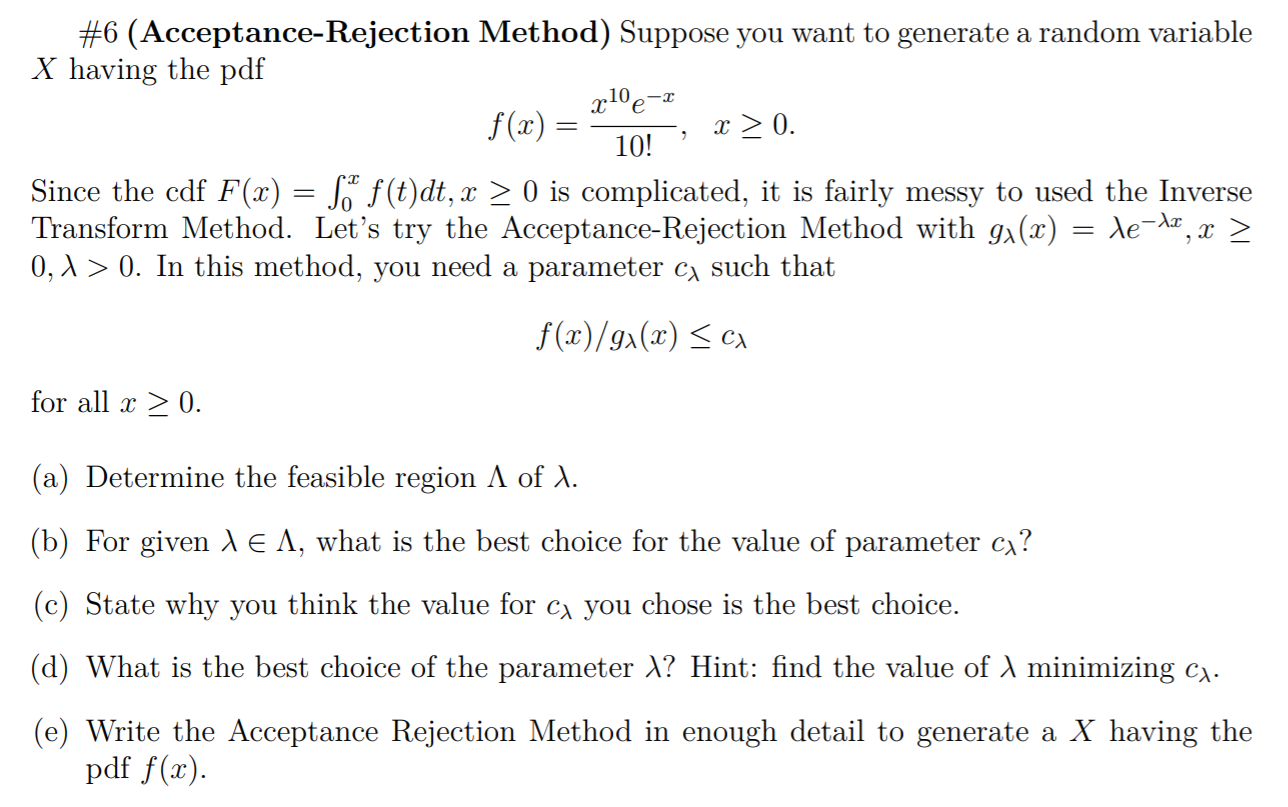 Acceptance Rejection Method Suppose You Want To 