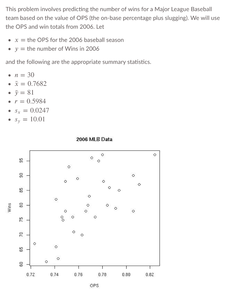 Solved This problem involves predicting the number of wins | Chegg.com