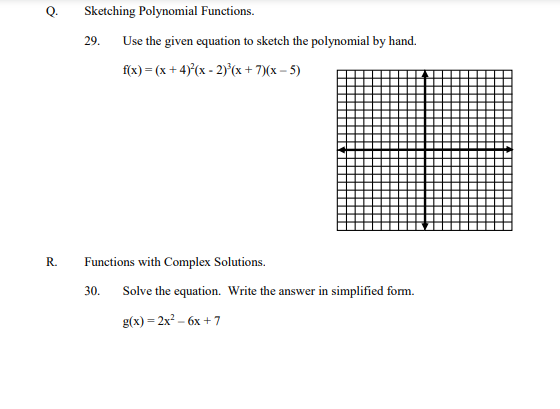 Solved Sketching Polynomial Functions. 29. Use the given | Chegg.com
