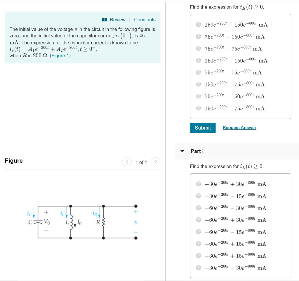 Solved Review | Constants Part A The initial value of the | Chegg.com