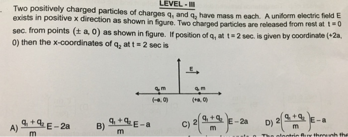 Solved LEVEL-III Two positively charged particles of charges | Chegg.com
