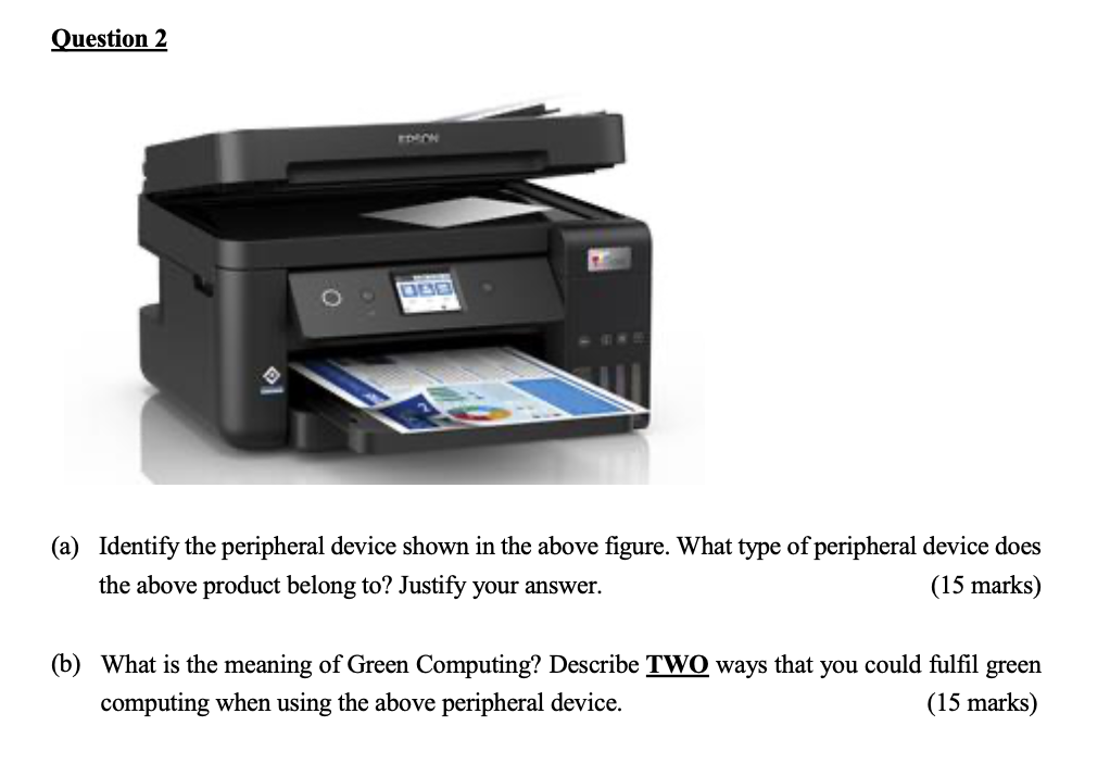Solved Question 2 DON UBE (a) Identify the peripheral device | Chegg.com
