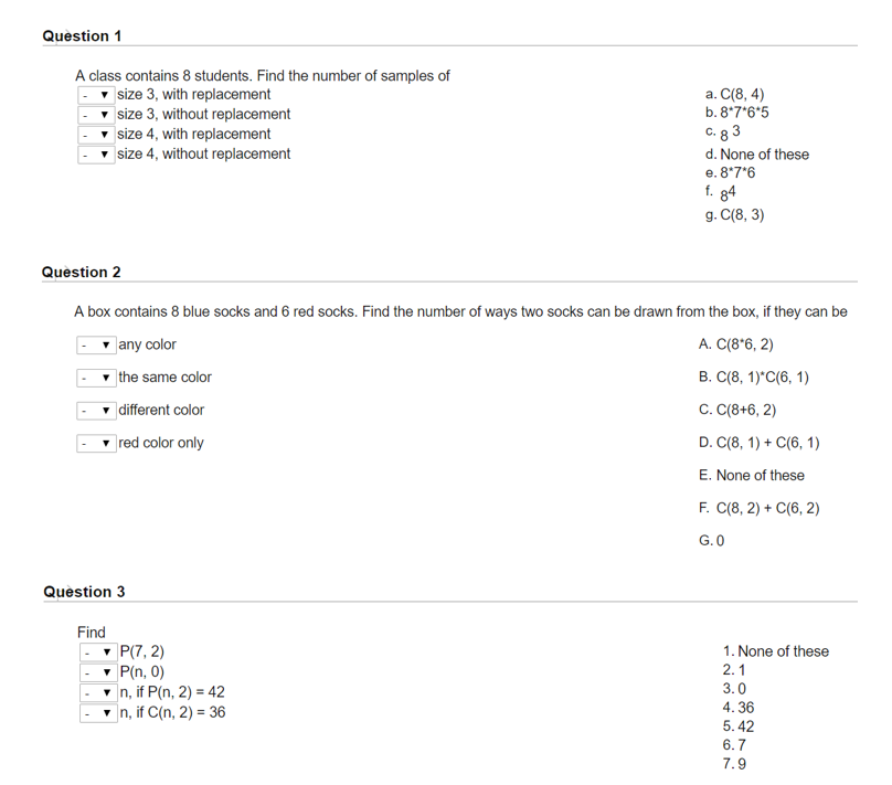 Solved Question 1 A class contains 8 students. Find the | Chegg.com