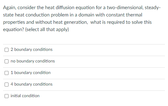 Solved Again, consider the heat diffusion equation for | Chegg.com