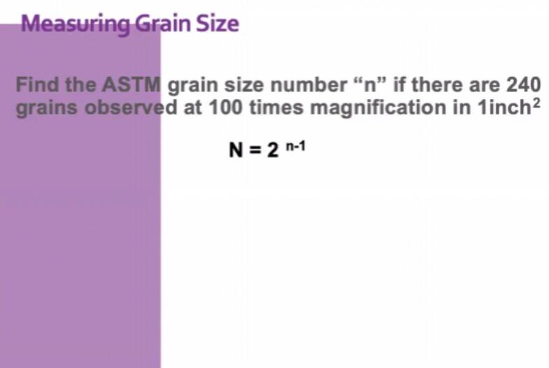 Solved Measuring Grain Size Find the ASTM grain size number | Chegg.com