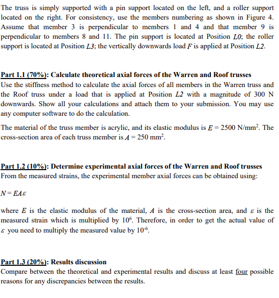 W 101 Figure 2: Reference system for Warren truss | Chegg.com