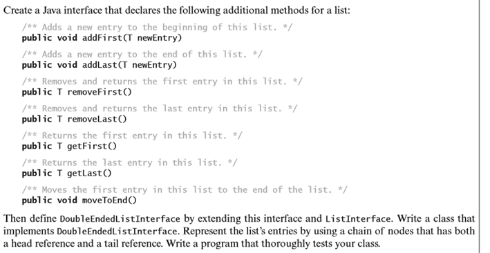 Solved Create a Java interface that declares the following | Chegg.com