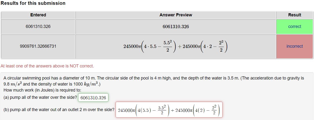 Solved A circular swimming pool has a diameter of 10 m. The | Chegg.com