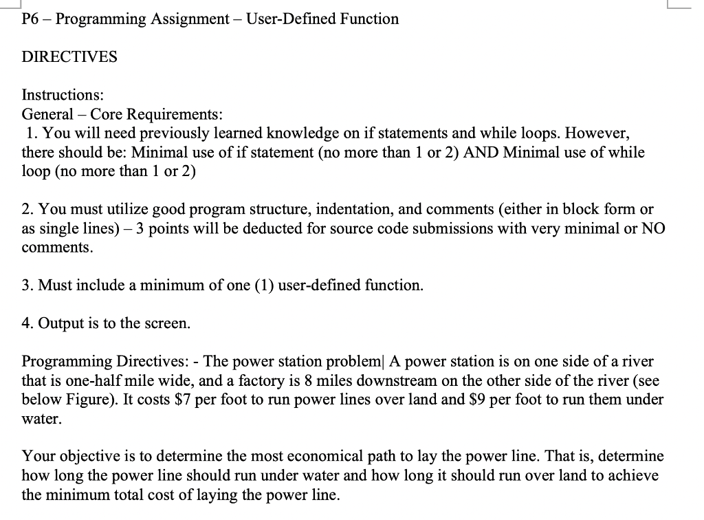 Solved P6 – Programming Assignment - User-Defined Function | Chegg.com