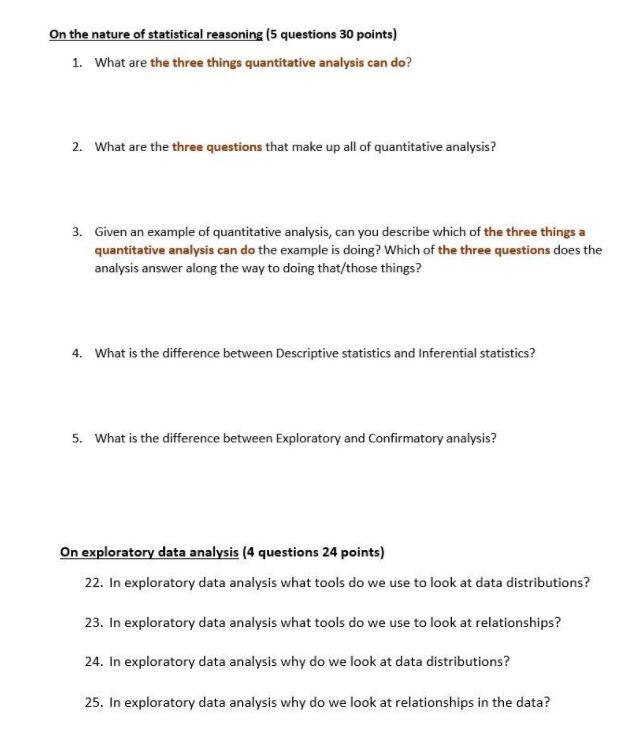 Solved On the nature of statistical reasoning (5 questions | Chegg.com