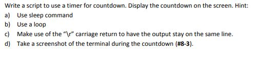 Solved Write A Script To Use A Timer For Countdown Display 0392