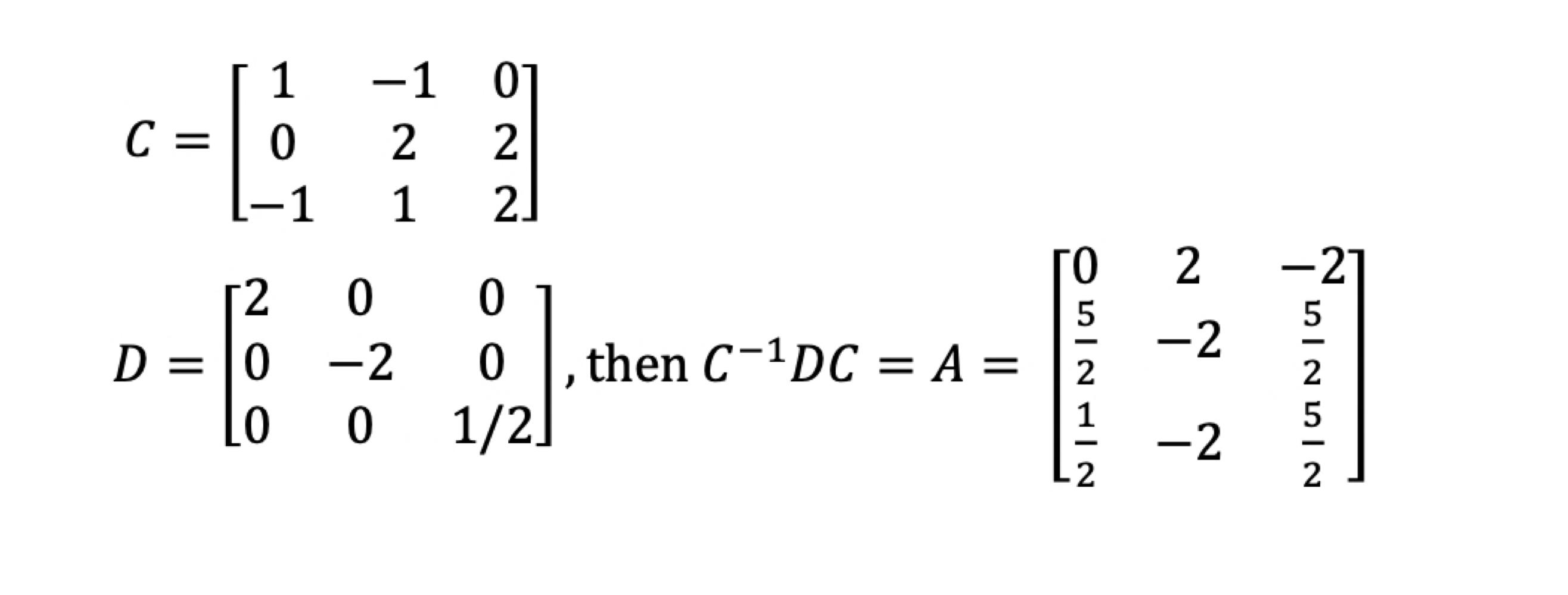 Solved 1 C= 0 -1 -1 07 2 2 1 2 2 ro 5 -27 5 -2 12 . D=0 LO 0 | Chegg.com