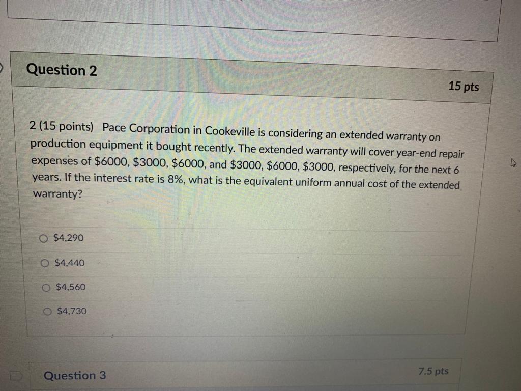 Solved Question 2 15 pts 2 (15 points) Pace Corporation in | Chegg.com Solved Question 2 15 pts 2 (15 points) Pace Corporation in | Chegg.com