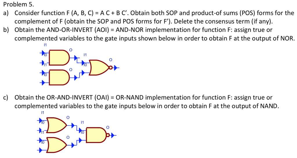 Solved Problem 5. a) Consider function F (A, B, C)-A C + B | Chegg.com