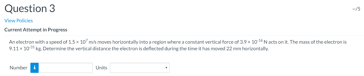 Solved Question 3 --/5 View Policies Current Attempt in | Chegg.com